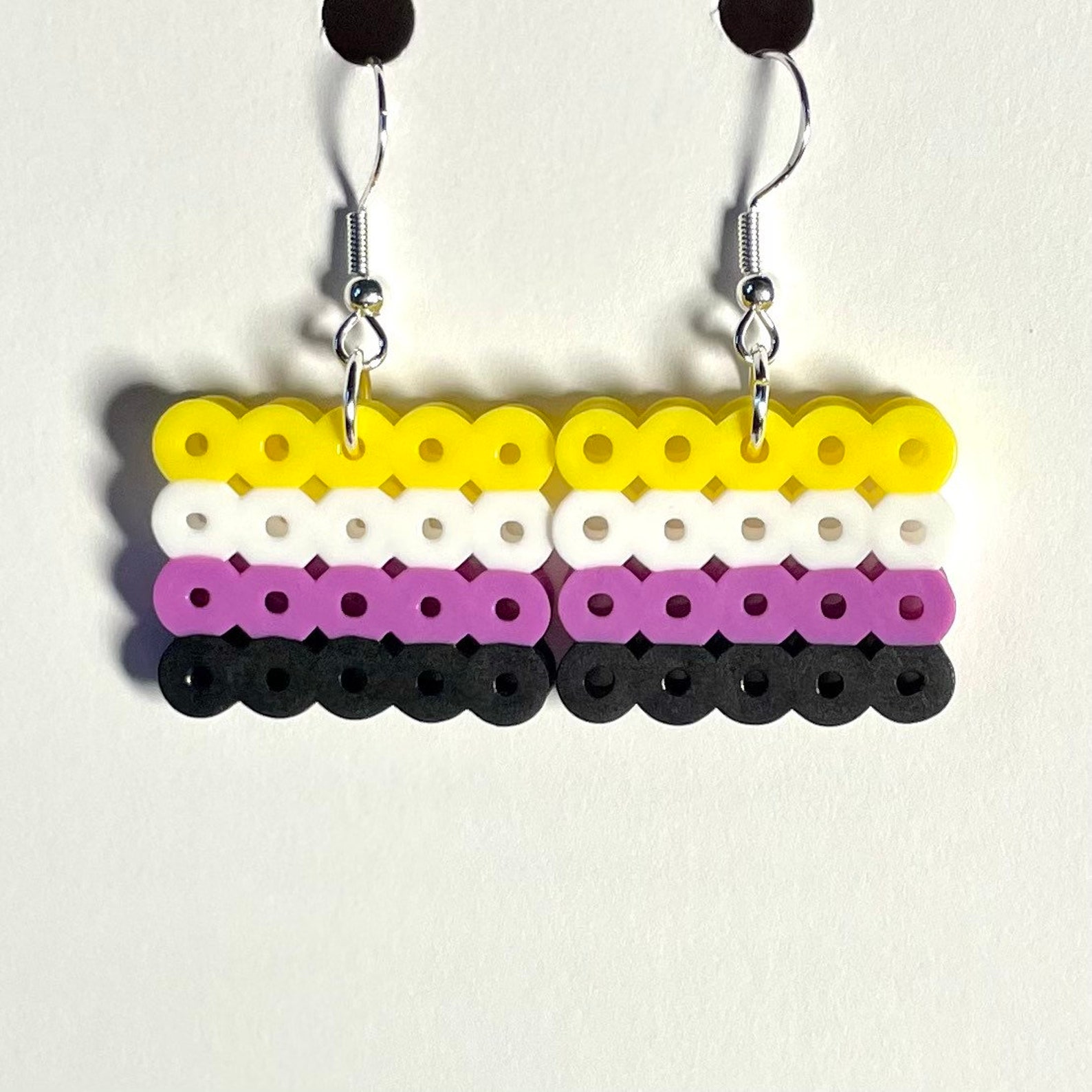 Non-binary Pride Perler Bead Earrings Pride Flag Small - Etsy Non-binary Pride Perler Bead Earrings Pride Flag Small - Etsy