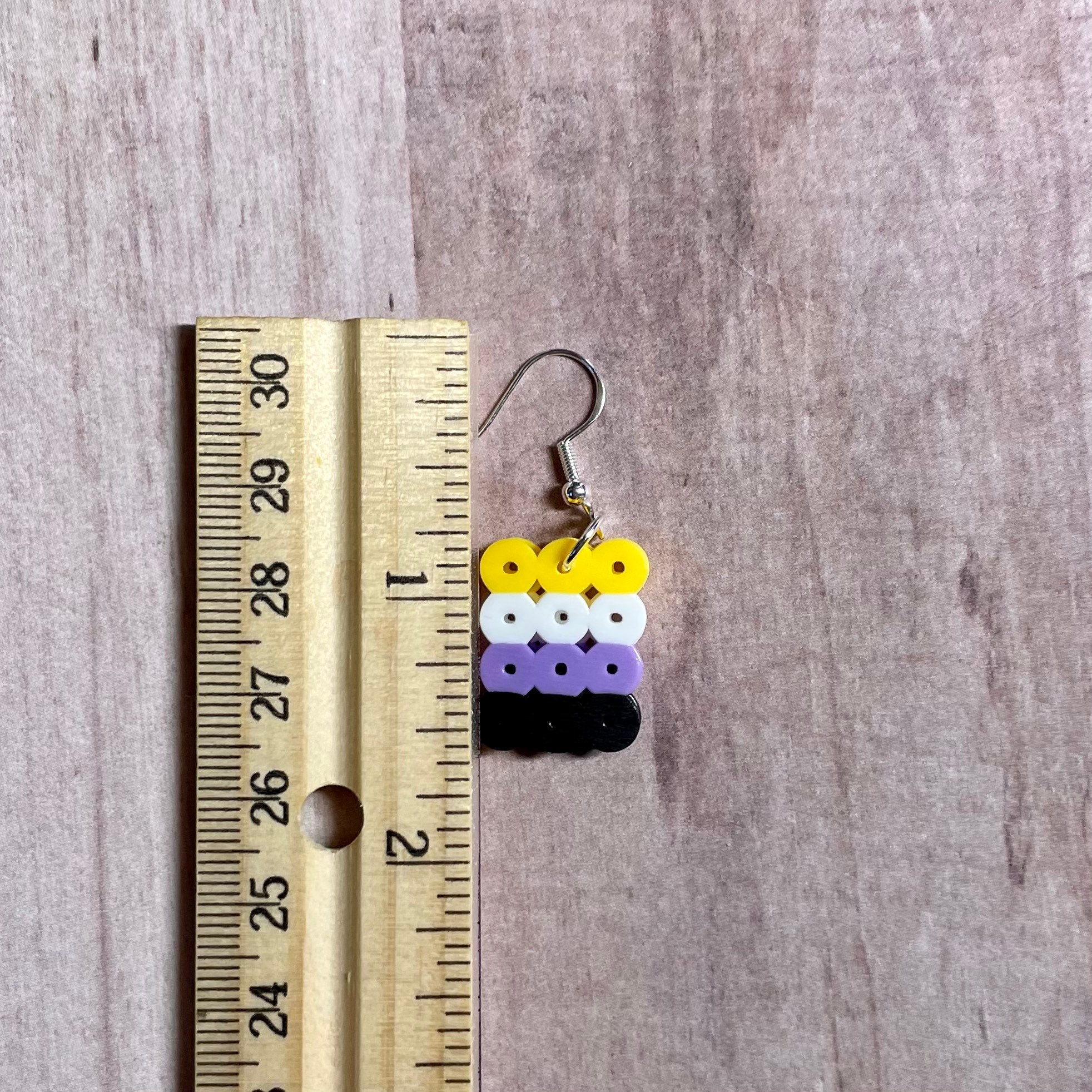 Non-Binary Pride Perler Bead Earrings Pride Flag Small | Etsy Non-Binary Pride Perler Bead Earrings Pride Flag Small | Etsy