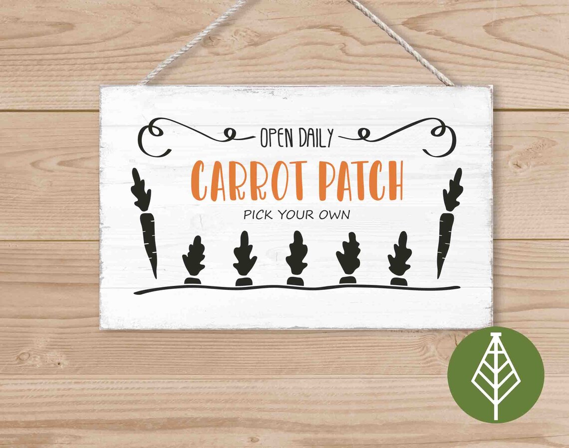 Easter Carrot Patch SVG Printable Sign Open Daily Carrot Graphic Cricut ...