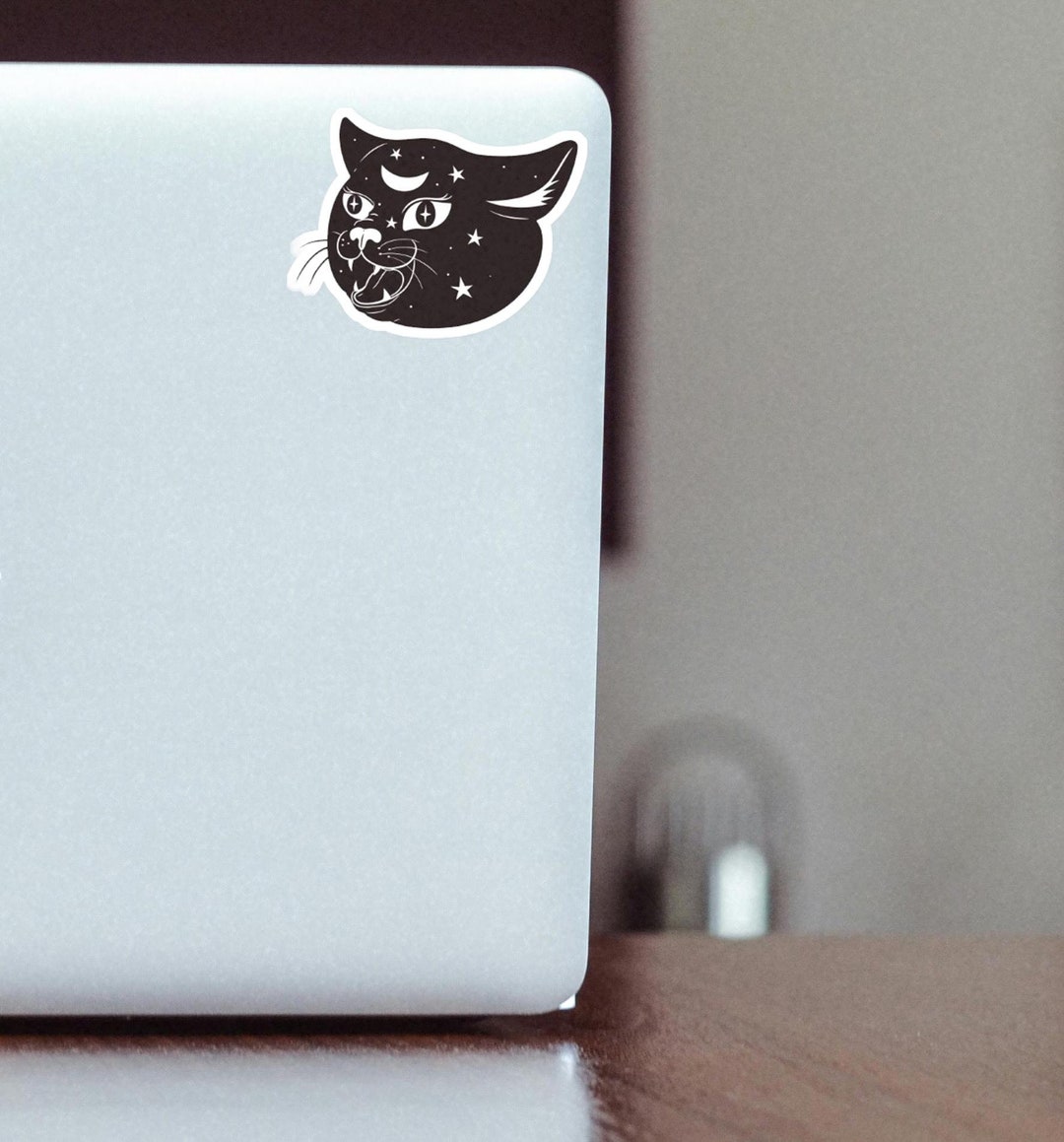 Astral Cat Vinyl Sticker - Spooky Season, Occult Sticker, Halloween Sticker, Ghost. Holo and ...