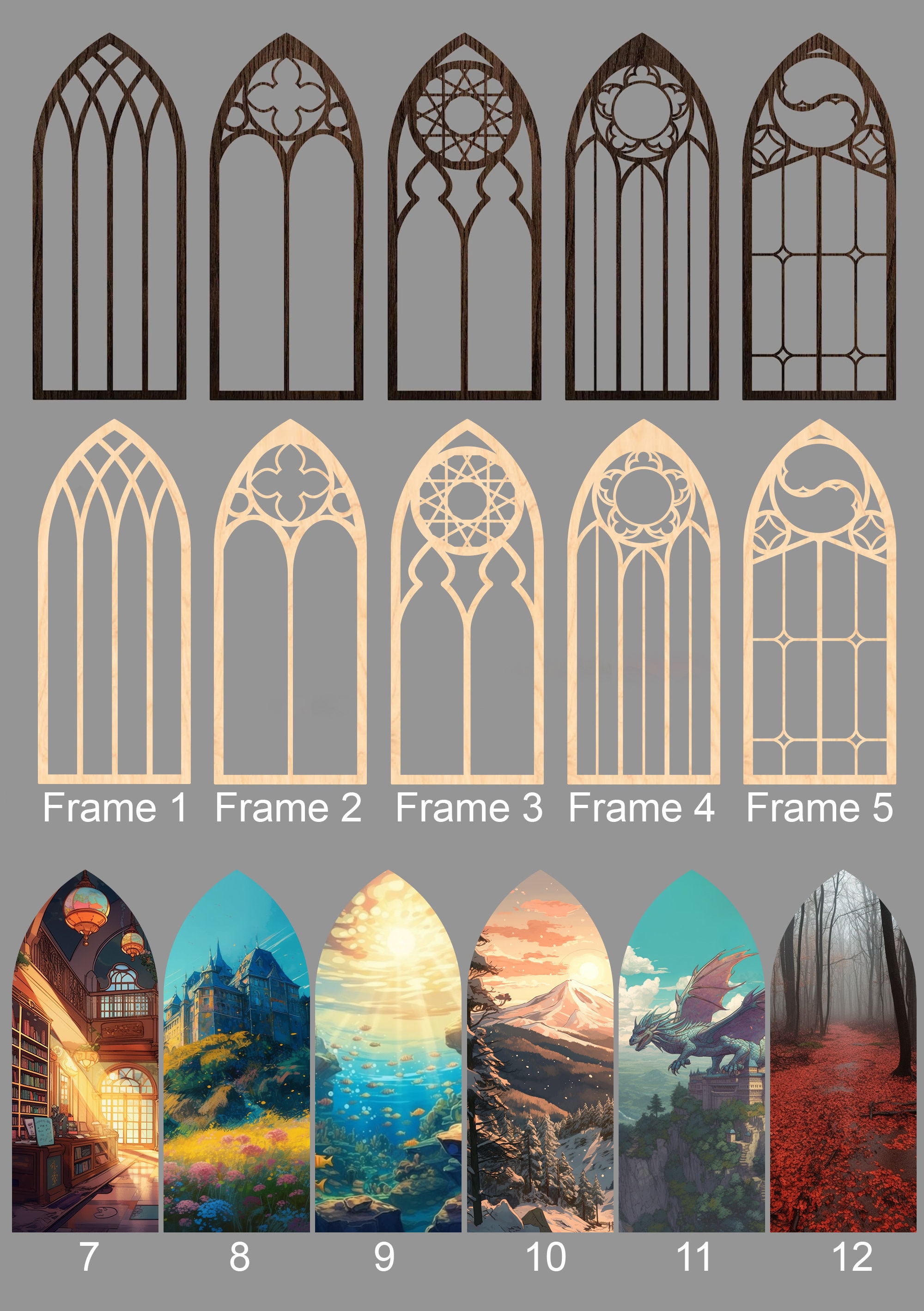 Bookshelf Fantasy Windows, Book Nook, Bookshelf Insert, Changeable ...