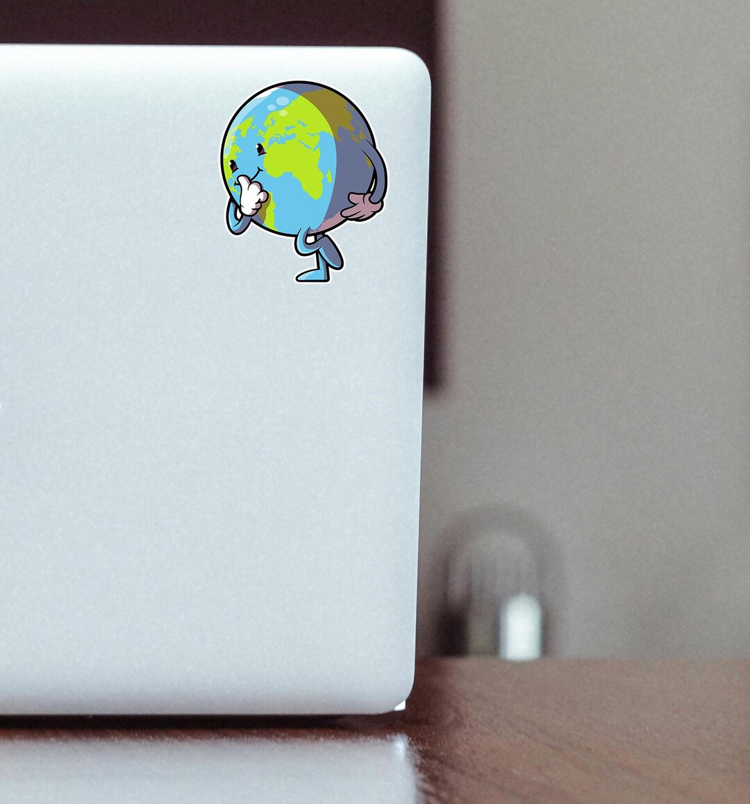 Shy Earth Vinyl Sticker - World Sticker, Funny Sticker - Etsy