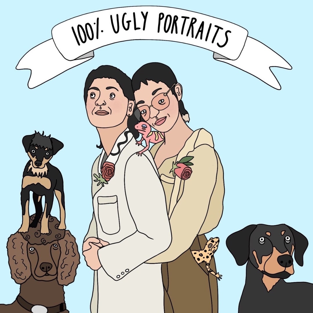 Custom Bad Portrait for Silly Gift | Customizable Art Pet and People ...