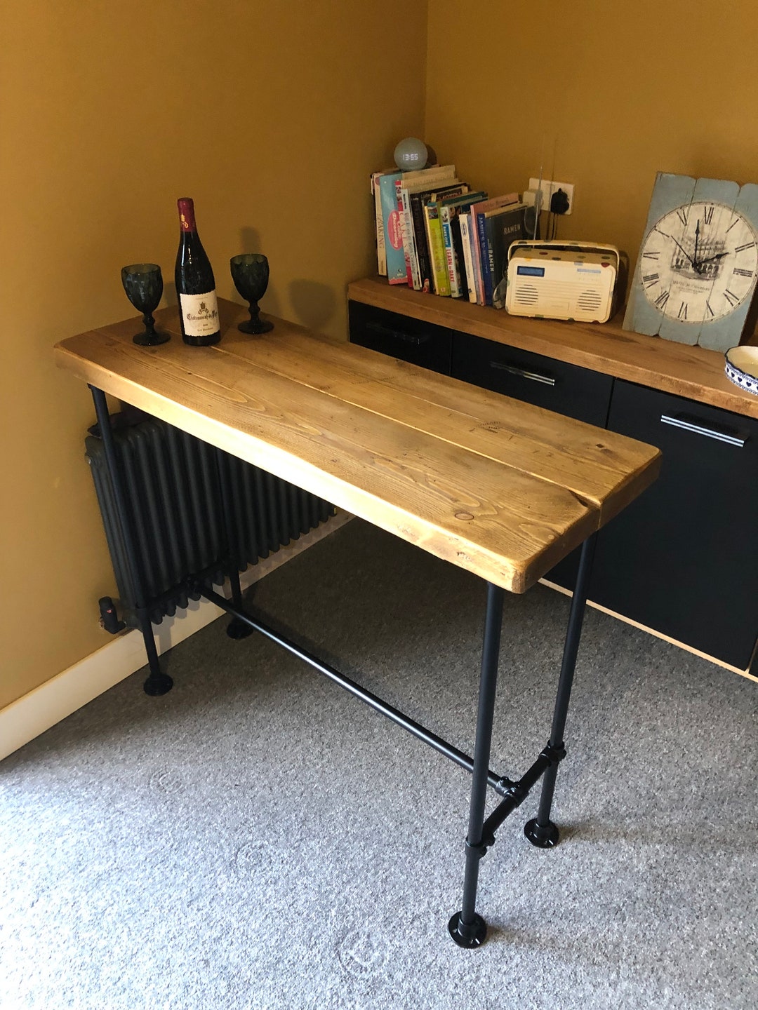 2 Board Rustic Breakfast Bar, High Table, 44cm Depth, 90cm or 100cm ...