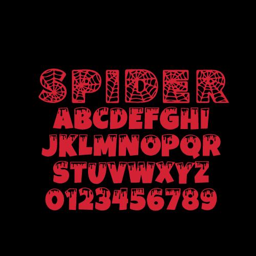 Spider Web Font SVG, Halloween Spiderweb Alphabet Clipart, Spooky ...