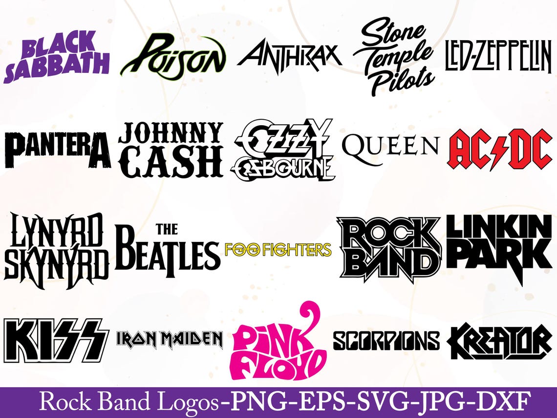 Band Logo SVG Bundle, Rock and Metal (digital Cut Files) - Etsy
