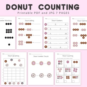 Donuts Counting Template, Counting Activity for Kids, Printable ...