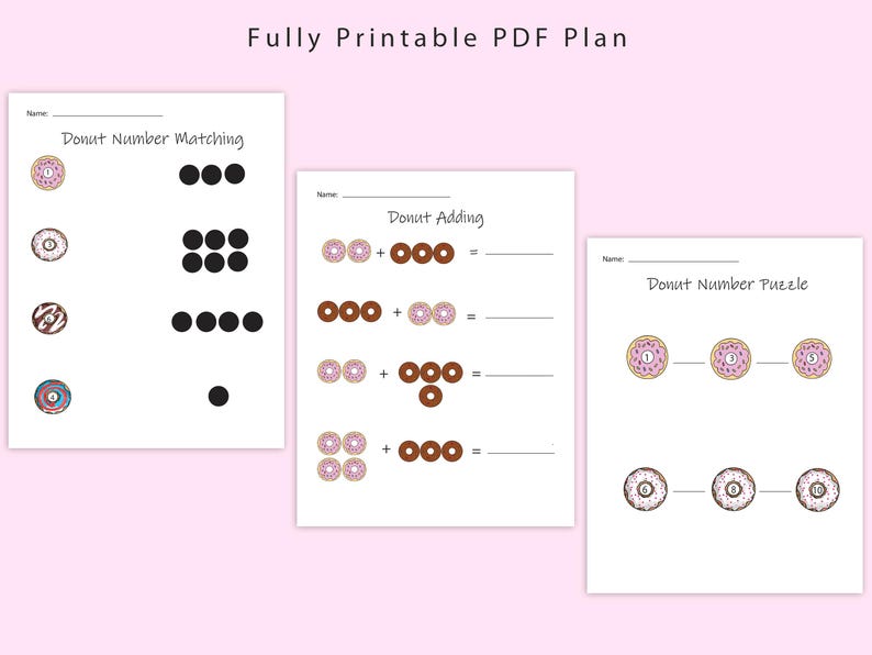 Donuts Counting Template, Counting Activity for Kids, Printable ...