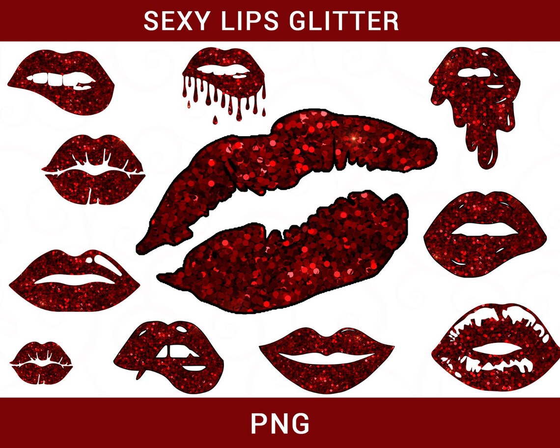 Glitter Lips Png, Glitter Lips Clipart, Lips Sublimation PNG, Valentine ...
