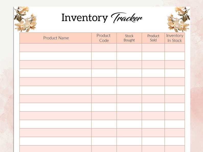 Inventory Tracker Printable, Inventory Management Form, Inventory Sheet ...