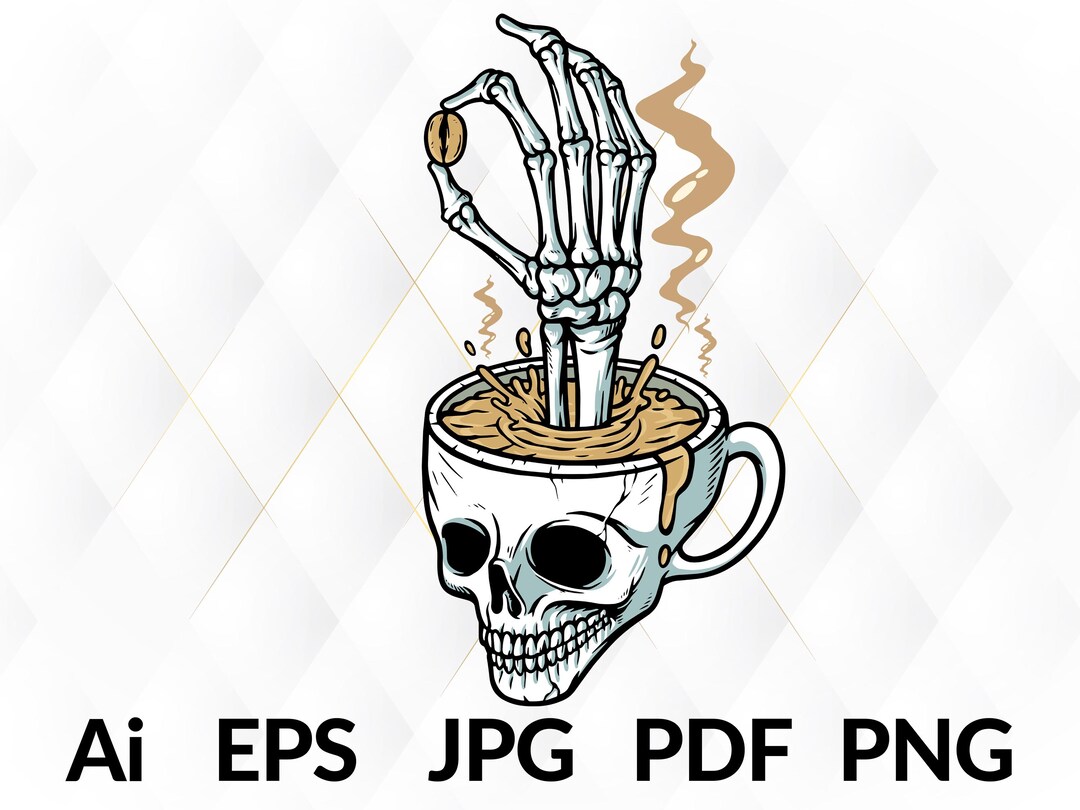 Skeleton Coffee Design: Spooky Caffeine PNG (digital Download) - Etsy