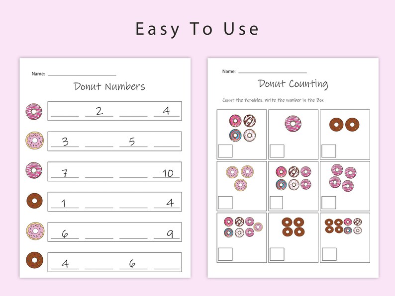 Donuts Counting Template, Counting Activity for Kids, Printable ...