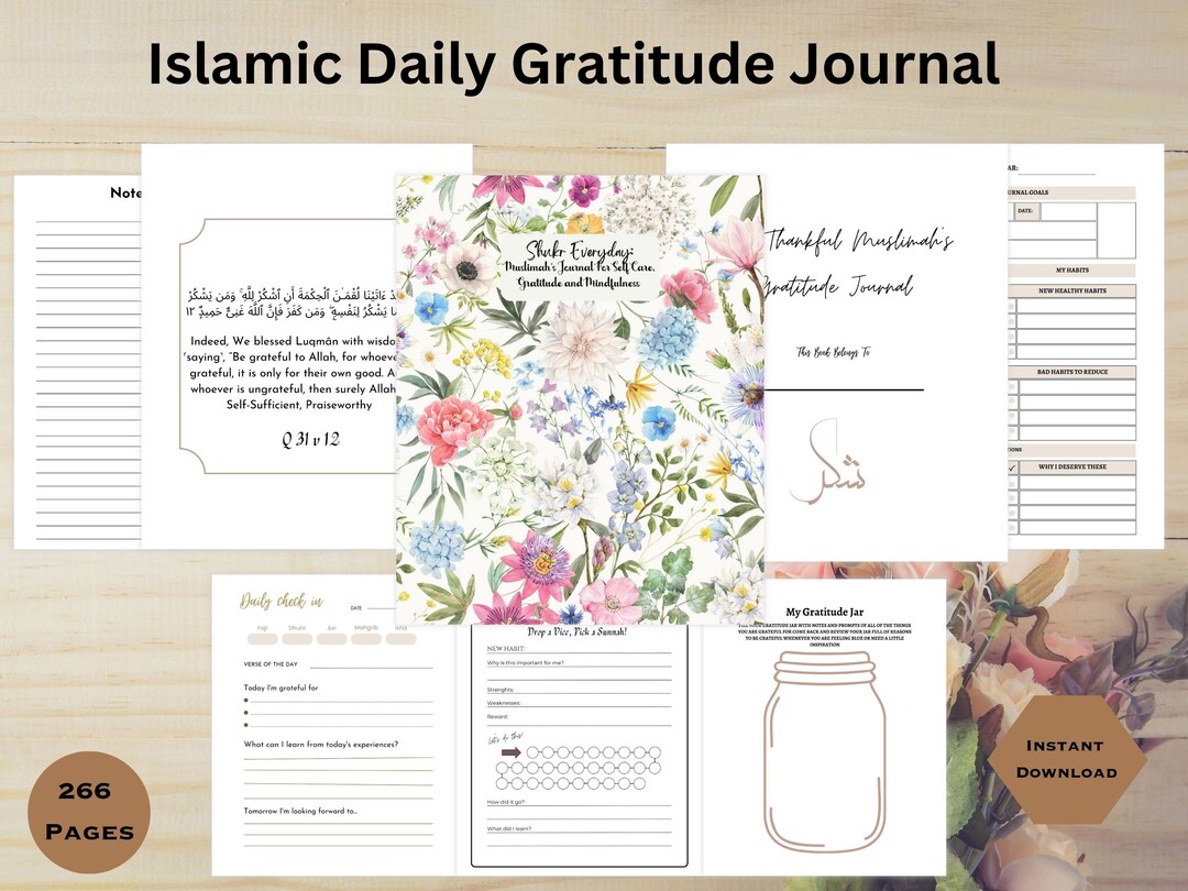 Gratitude Journal for Muslims Daily Prayer Journal for - Etsy