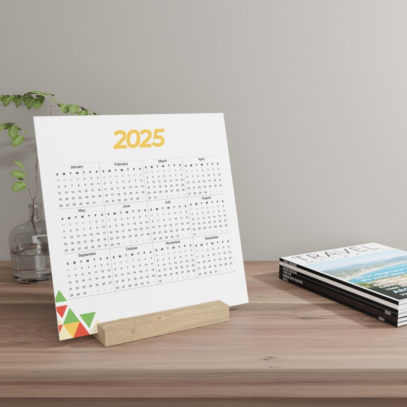 2025 Calendar With Stand, Desk Calendar, Yearly Planner, Office Decor ...