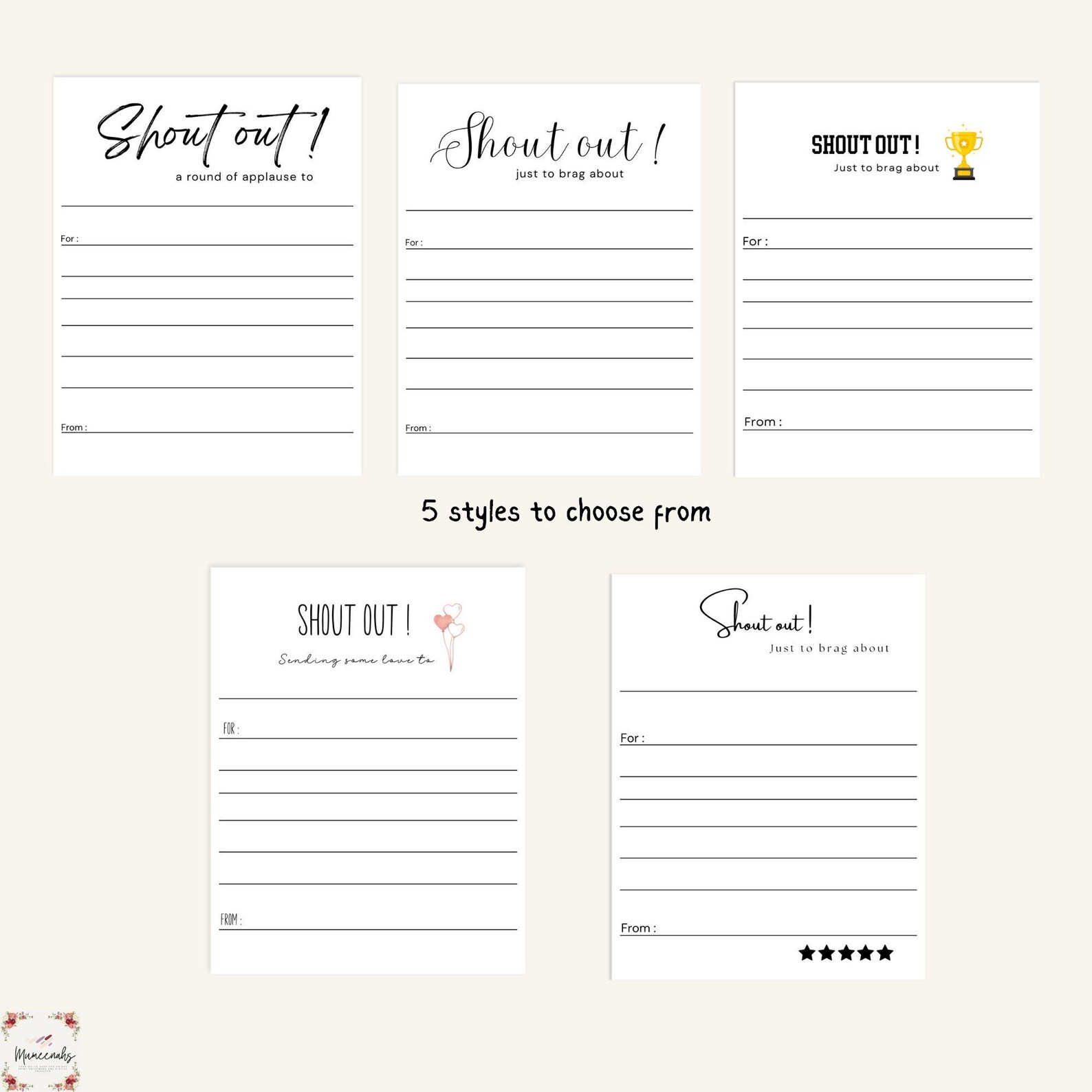 Employee Shout Out Cards, Staff Shout Out Form, Recognition Shout Out ...