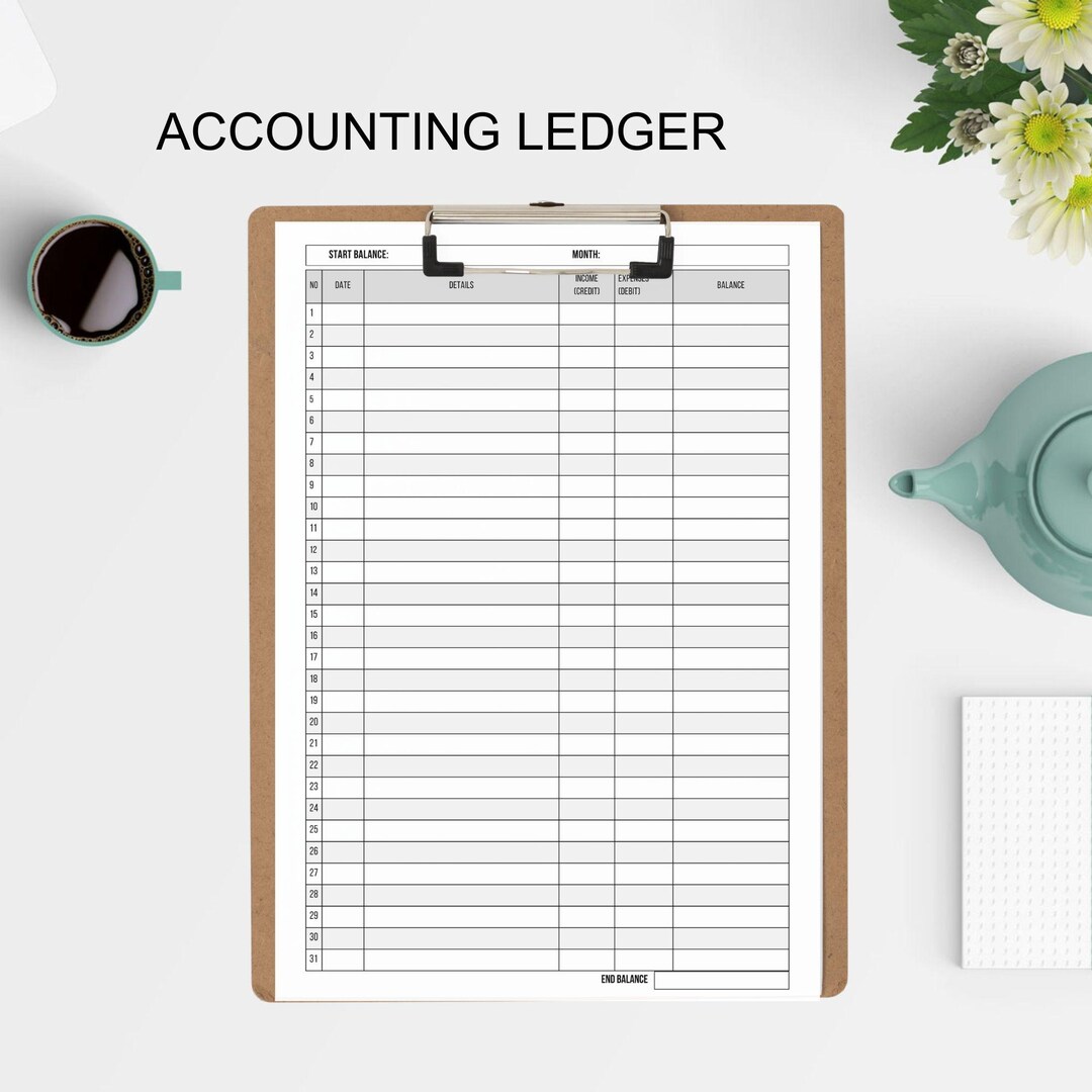 Accounting Ledger, Printable PDF. General Ledger. Expense Tracking ...
