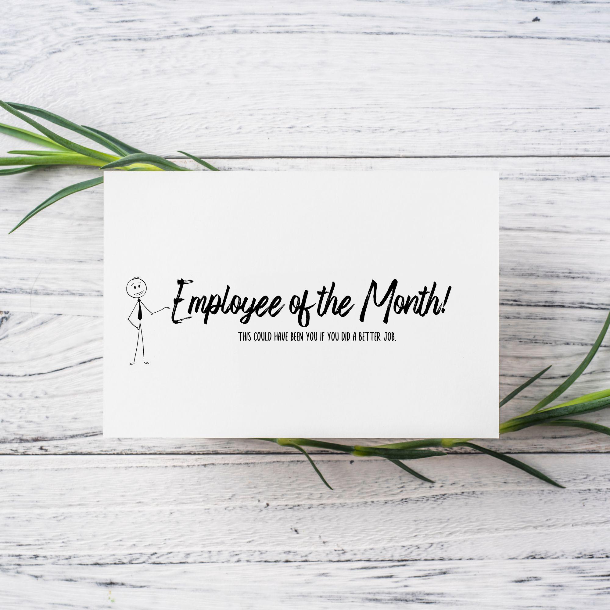 Do Better Card, Funny Employee of the Month Card, Snarky Business Card ...