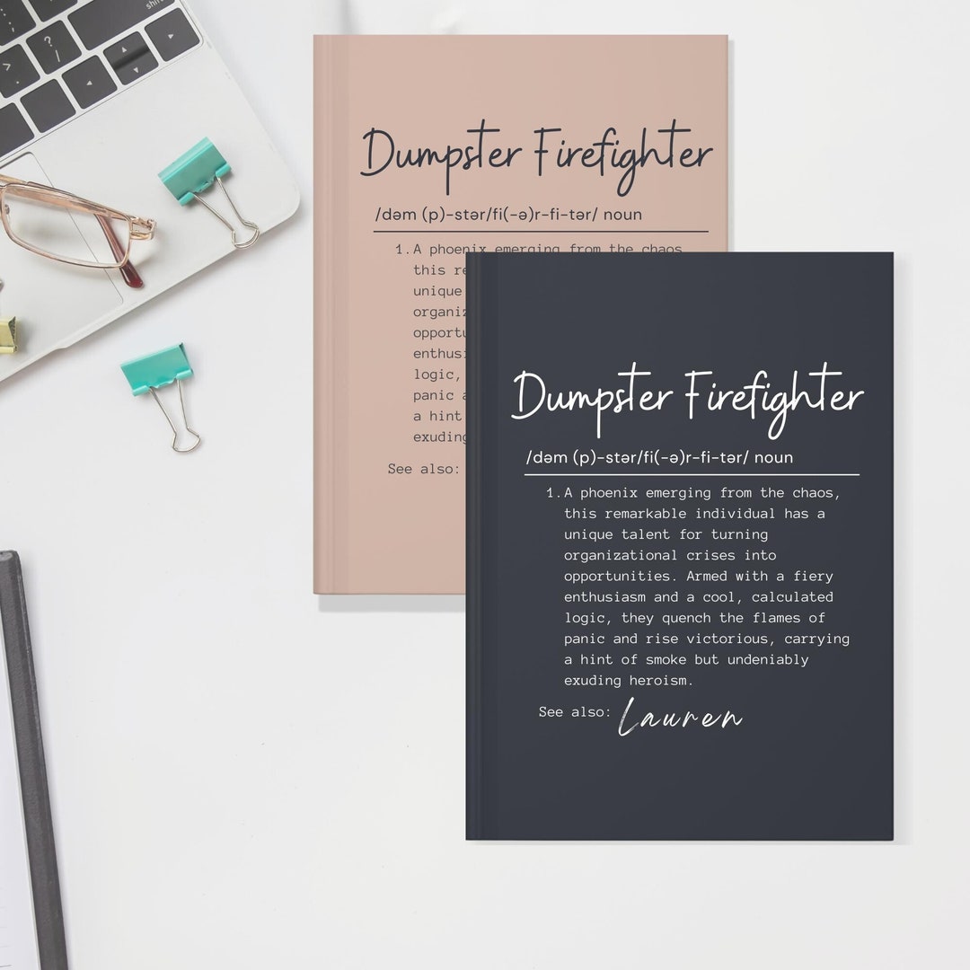 Personalized Dumpster Firefighter Journal, Funny Boss Gift - Etsy