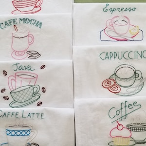 Set of 7 Hand Embroidered T-Towel Java | Etsy