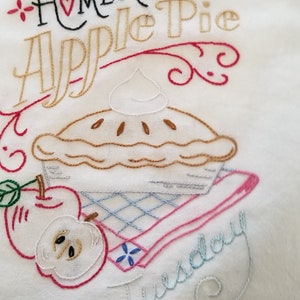 Set of 7 Hand Embroidered T-towel Pies - Etsy