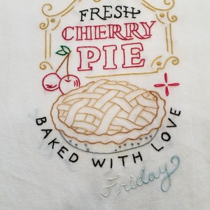 Set of 7 Hand Embroidered T-towel Pies - Etsy