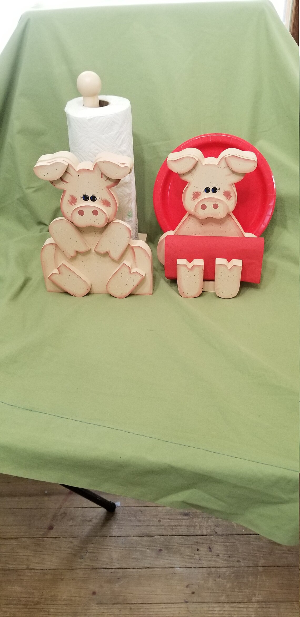 Pig Paper plate and Napkin Paper Towel Holder | Etsy