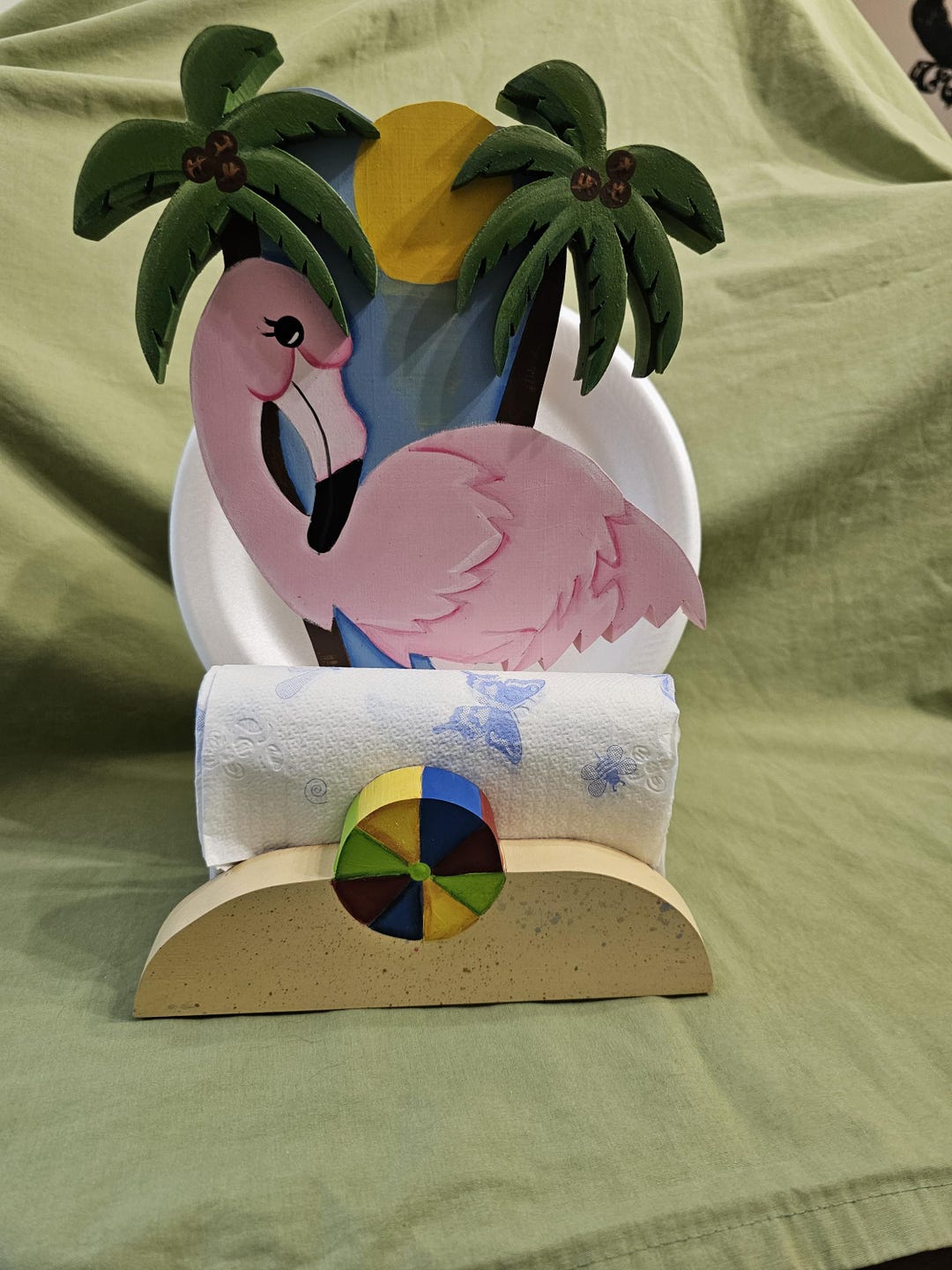 Flamingo Paper Plate and Napkin Holder - Etsy