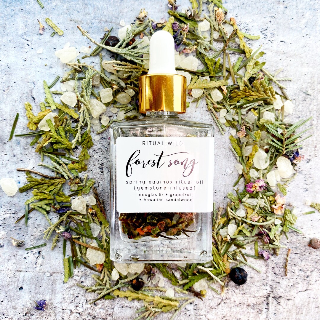 Forest Song: Gemstone-infused Spring Equinox Ostara Ritual Oil Natural ...