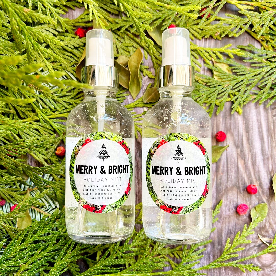 Merry & Bright All-natural Essential Oil Mist for Christmas Winter ...