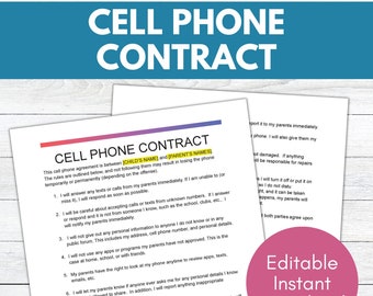 Cell Phone Contract-printable Digital Download - Etsy