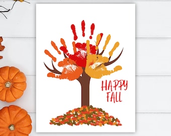 Pumpkin Handprint Art Fall Handprint Craft Halloween Pumpkin - Etsy