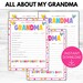 All About My Grandma Printable, Grandma Mother's Day Gift, All About ...