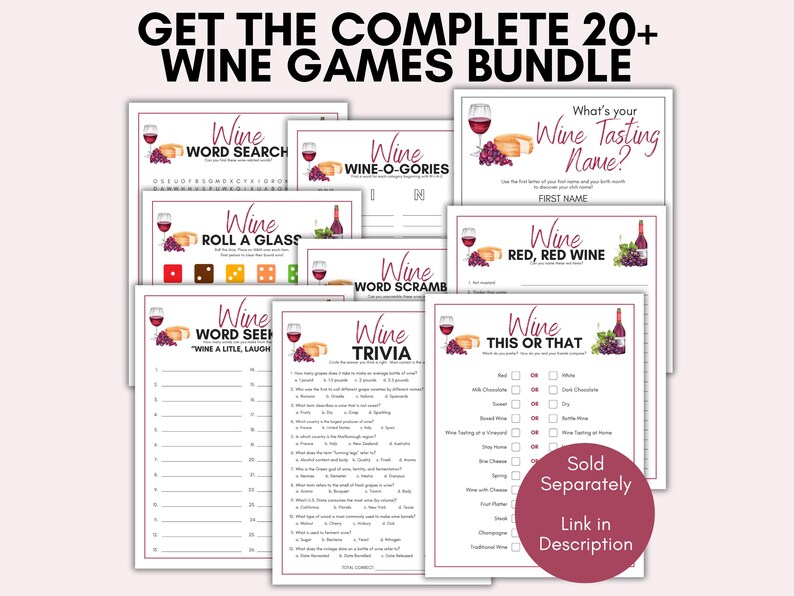 Wine Trivia Game, Printable Wine Tasting Party Game, Wine & Cheese ...