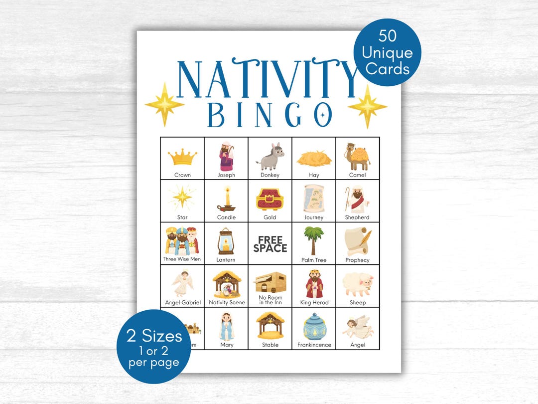 Nativity Bingo, Religious Christmas Bingo, Nativity Christmas Bingo ...