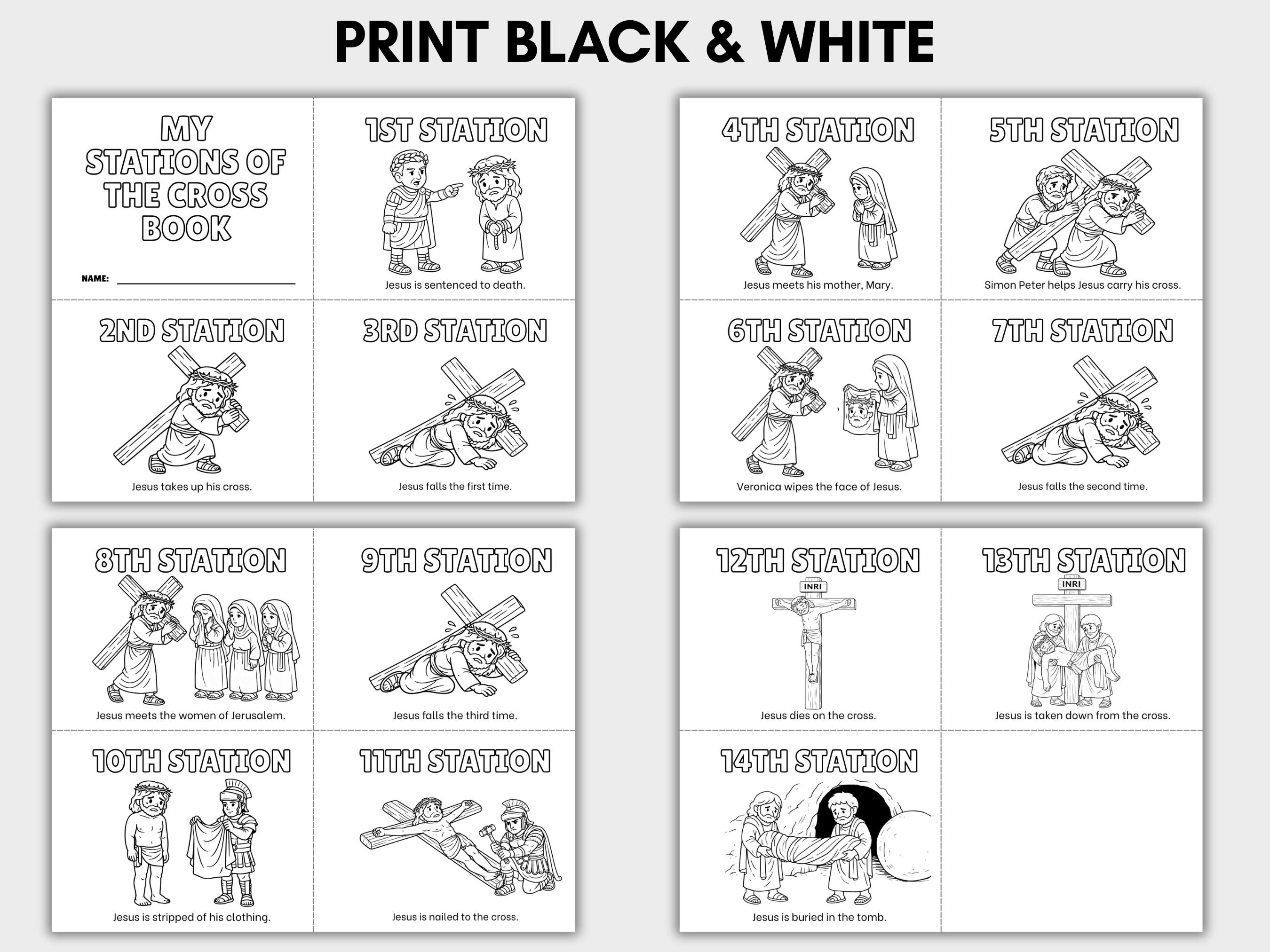 Stations of the Cross for Kids, Lent Activity, Prayer Booklet, Catholic ...