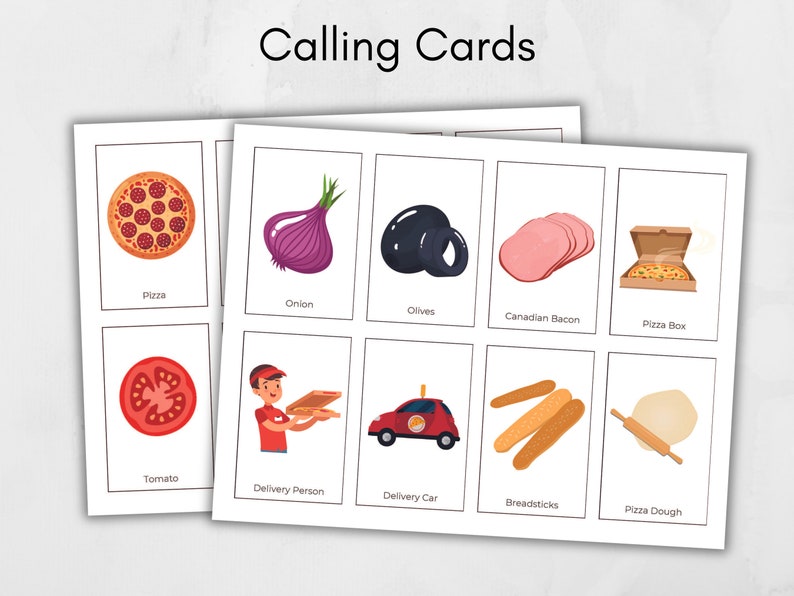 Pizza Bingo, Pizza Party Bingo, Pizza Party Game, Printable Bingo Game ...