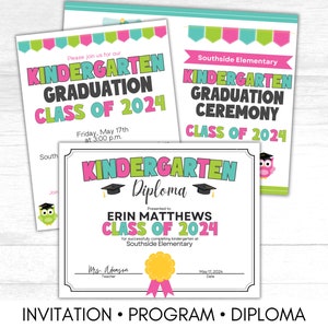 Kindergarten Graduation Templates, Graduation Program, Kindergarten ...