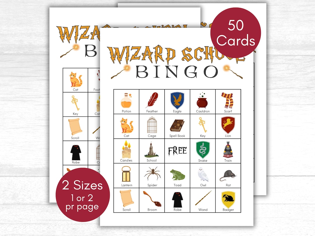 Magic School Bingo, Wizard School Bingo, Wizard Party Game, Halloween ...