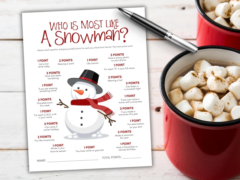 Who is Most Like A Snowman, Office Party Game, Office Icebreaker Game ...