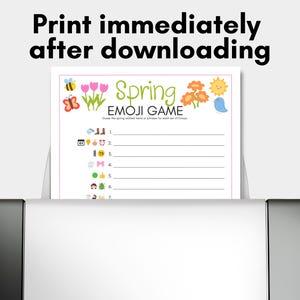 Spring Emoji Game, Emoji Spring Game, Printable Springtime Game, Spring ...