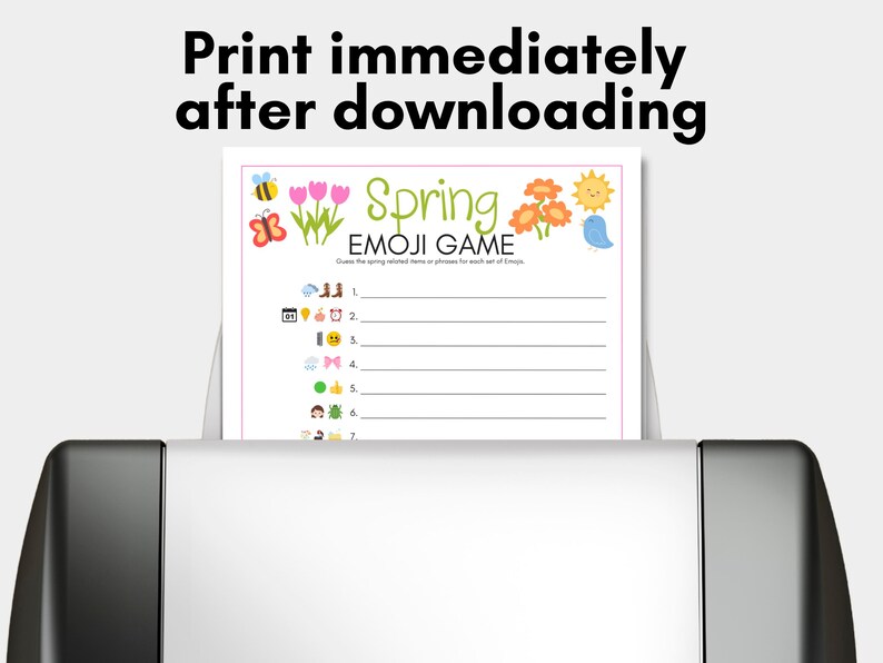 Spring Emoji Game, Emoji Spring Game, Printable Springtime Game, Spring ...