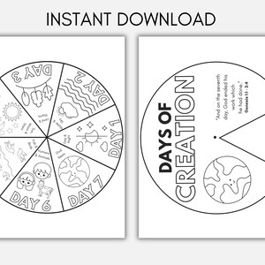 Days of Creation Coloring Wheel, Spinner Wheel, Sunday School Activity ...