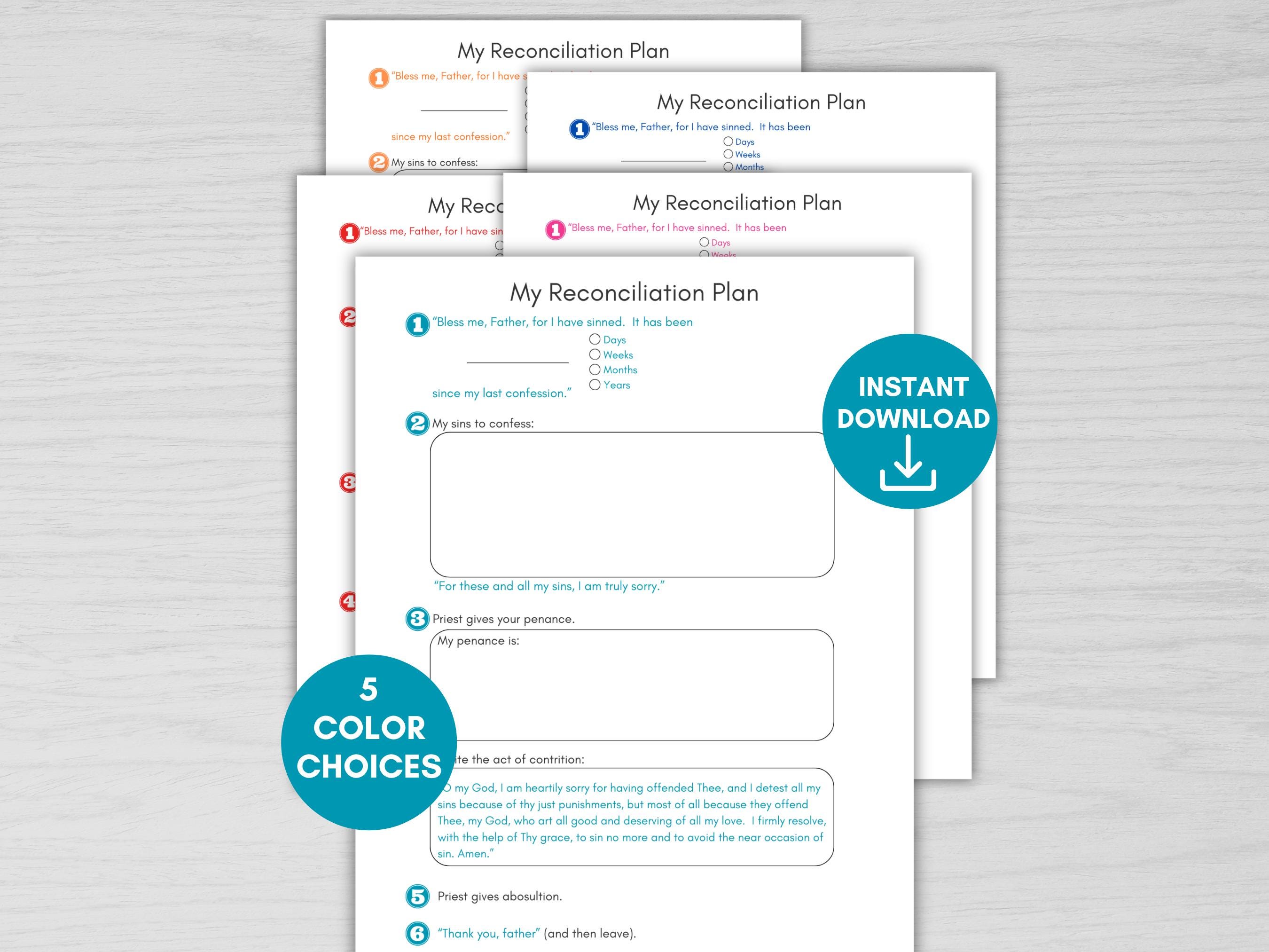 Confession Catholic Kids Sheet, Reconciliation Worksheet, First ...
