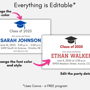 Printable Graduation Insert Card, Graduation Party Insert, Graduation ...