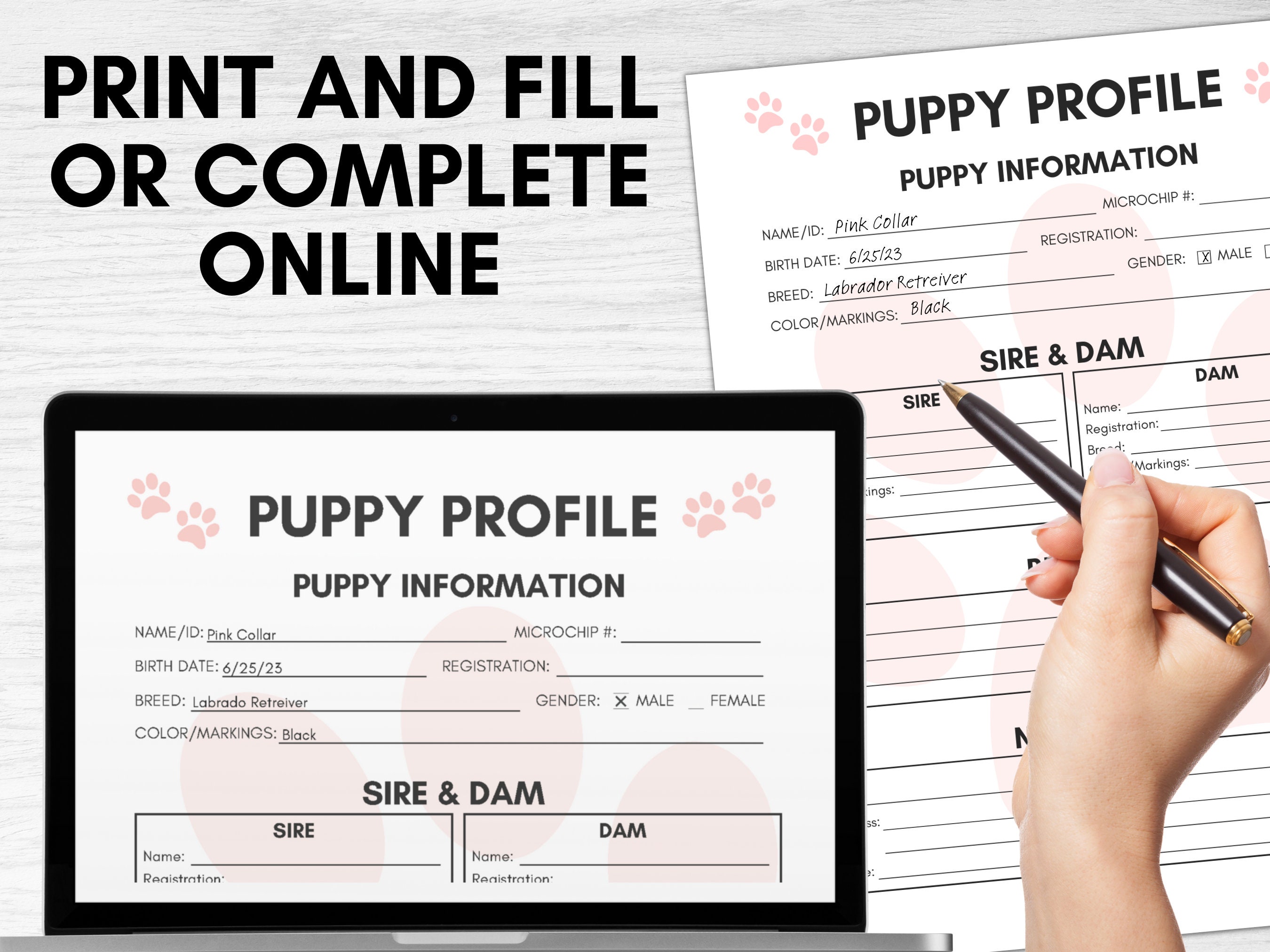 Breeder Puppy Pack, Dog Breeder Forms, Fillable Breeder Forms, Puppy ...