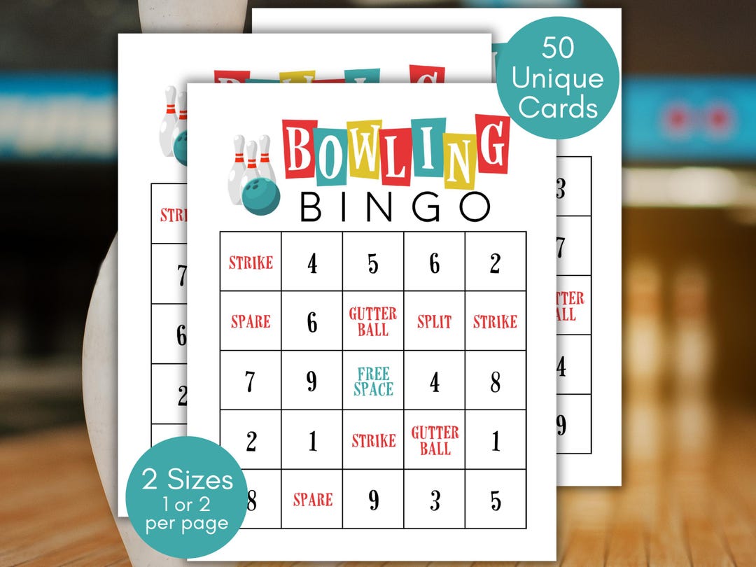 Bowling Bingo Cards, Bowling Game, Bowling Bingo Kids, Bowling Party ...