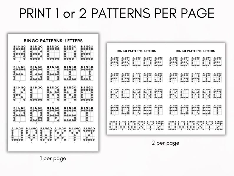 125 Bingo Patterns Printable, Bingo Winning Patterns, Bingo Shapes ...