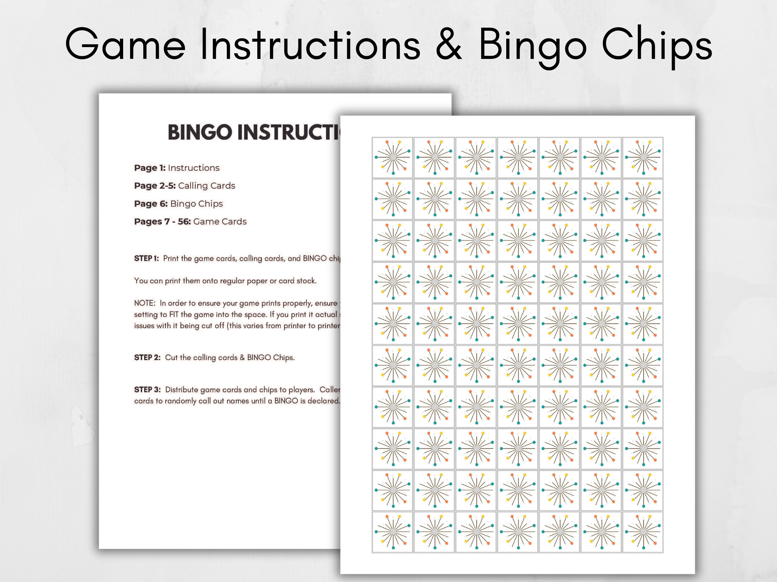 1950s Bingo, 50s Bingo, 50s Game, 1950s Bingo Cards, 50s Party Game ...