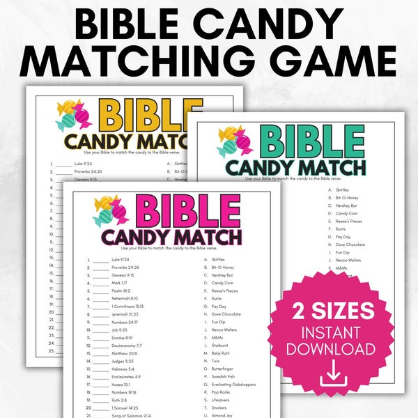 Candy Bible Games - Etsy