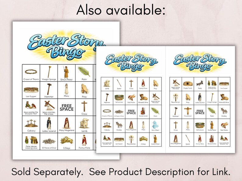 Resurrection Bingo Game, Bible Bingo, Easter Bingo, Holy Week Bingo ...